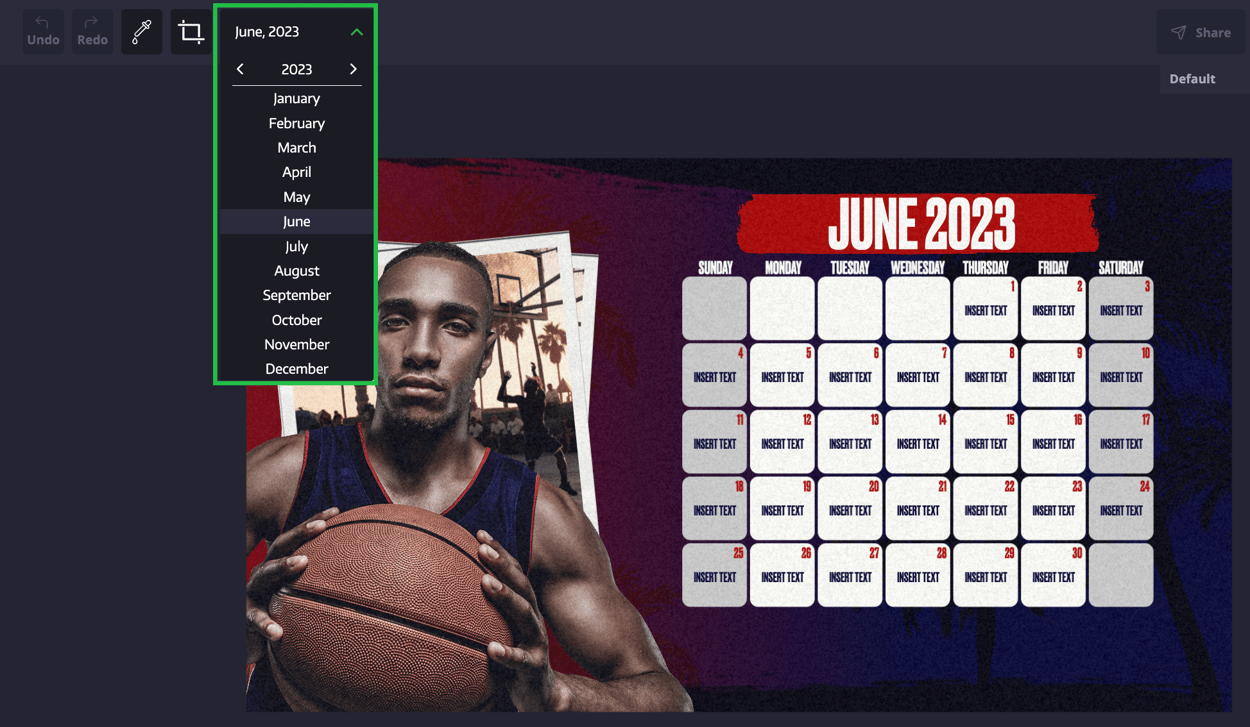 New Sports Graphics Templates for 30-Day Calendar and Commitment