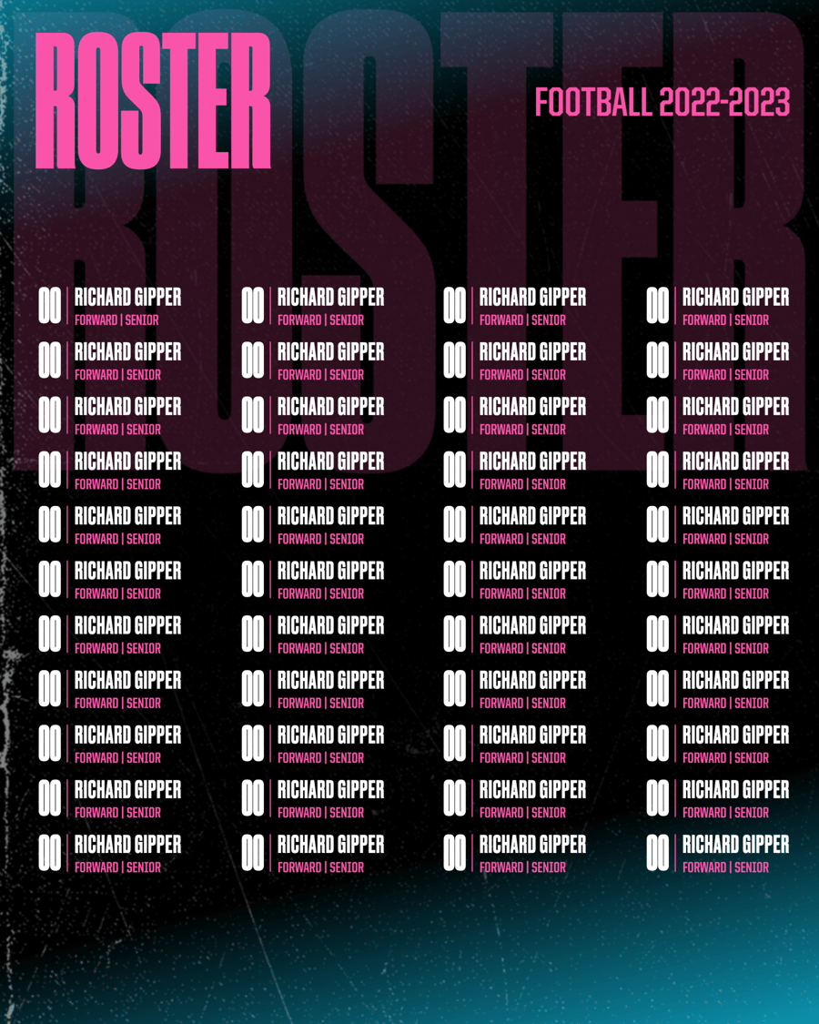 New Sports Graphics Templates for Team Rosters