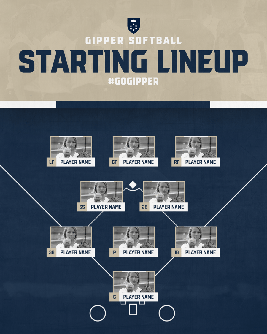 New Sports Graphics Template for Baseball & Softball Starting Lineup