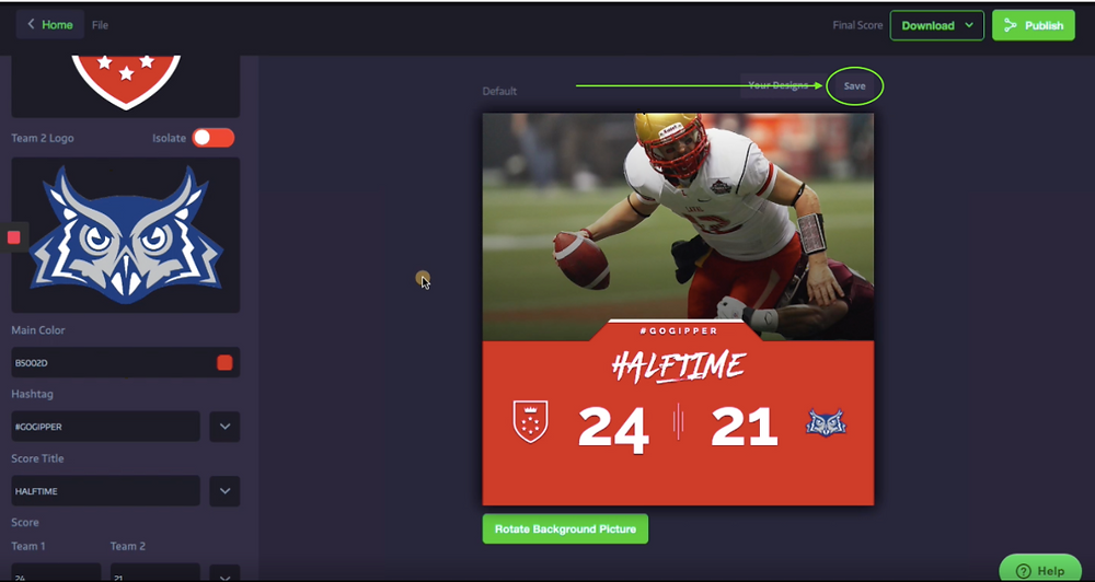 How to: Create a Saved Design