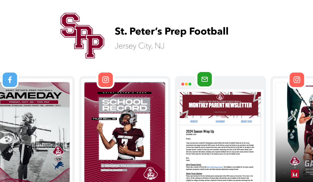 Customer Example | K12 Athletics | Football | St. Peter's Prep